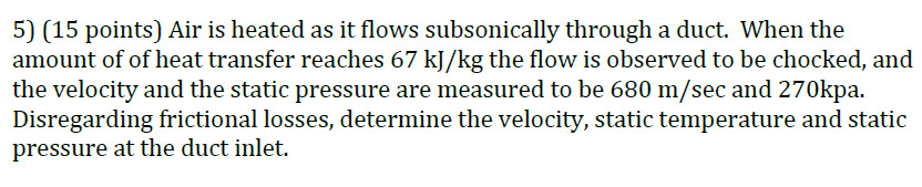 Solved Air is heated as it flows subsonically through a | Chegg.com