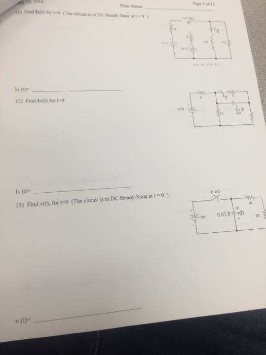 Solved Find v(t), for t>0 (the circuit is in DC steady-state | Chegg.com