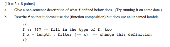 10-2+8 points a. Give a one-sentence description of | Chegg.com