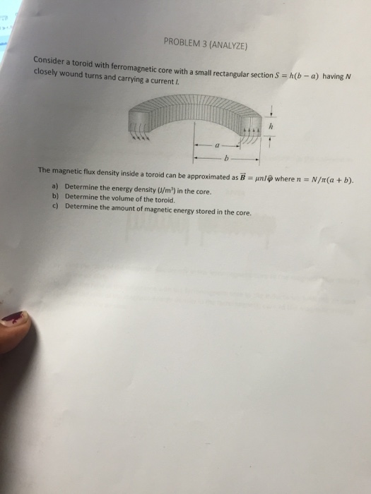 Solved Consider a toroid with ferromagnetic core with a | Chegg.com