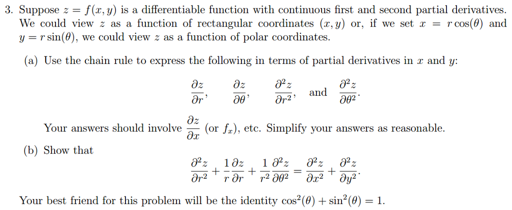 Solved Suppose z = f(x, y) is a differentiable function with | Chegg.com