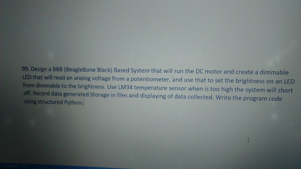 Design a BBB (BeagleBone Black) Based System that | Chegg.com