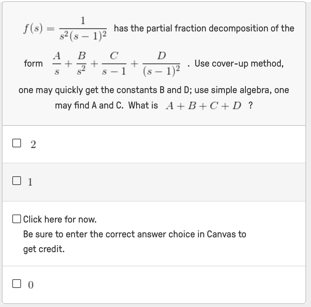 Solved f(s) = has the partial fraction decomposition of the | Chegg.com