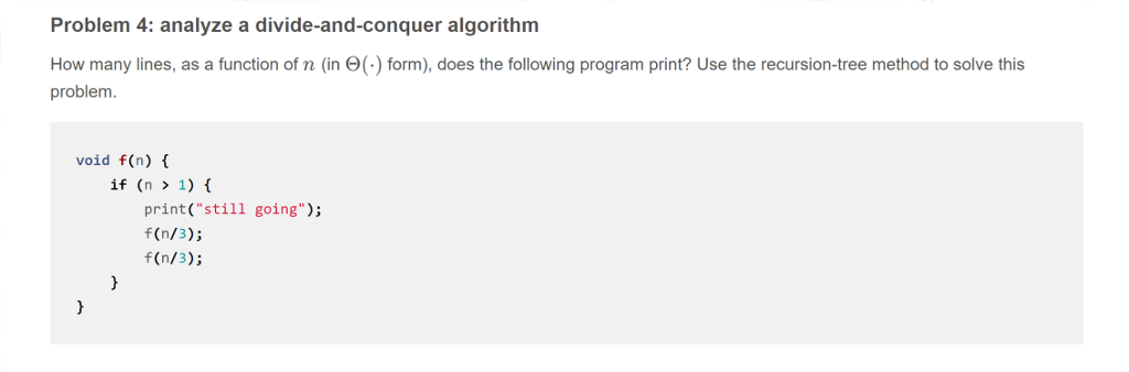 Solved How many lines, as a function of n (in Theta(middot) | Chegg.com