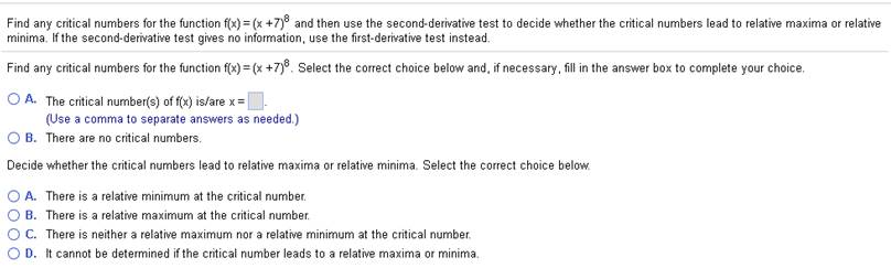 Solved Find any critical numbers for the function f(x)=(x | Chegg.com