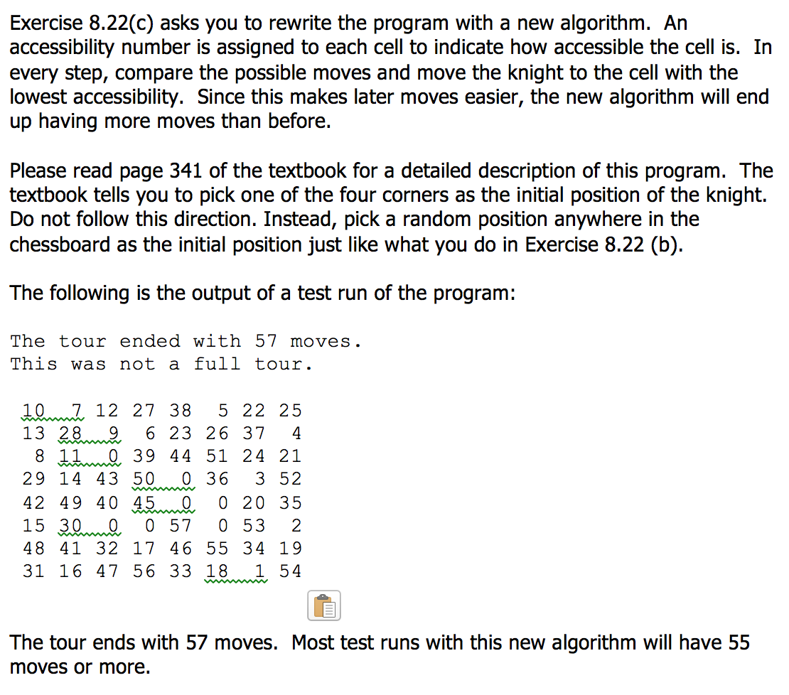 Exercise 8.22 (c) asks you to rewrite the program | Chegg.com