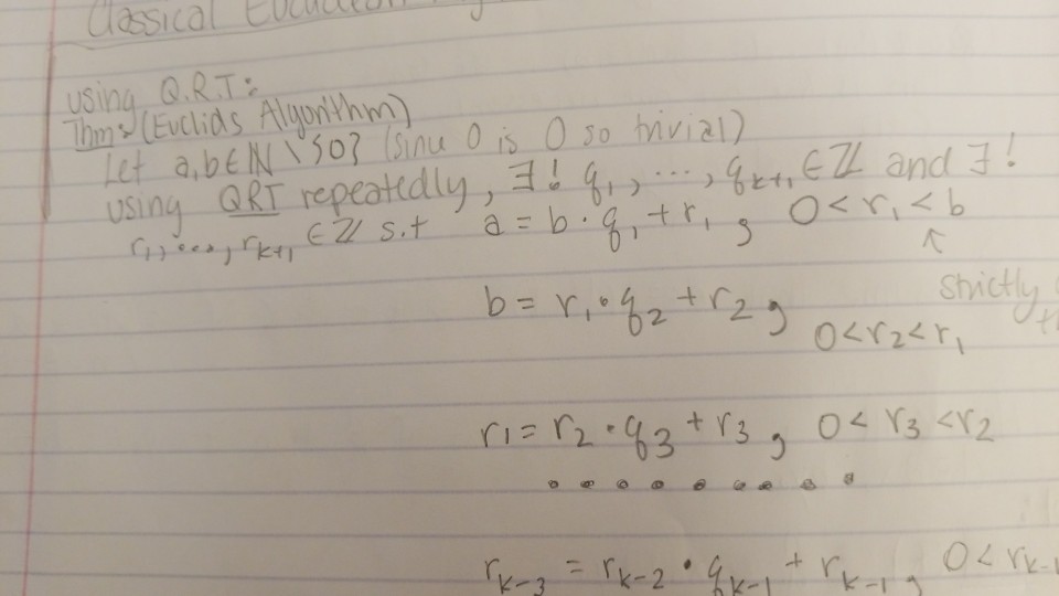 Solved Proof of the classic Euclidean algorithm. Please | Chegg.com