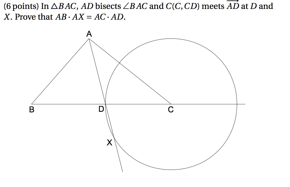 (6 points) In Delta BAC, AD X bisects BAC and C(C, | Chegg.com