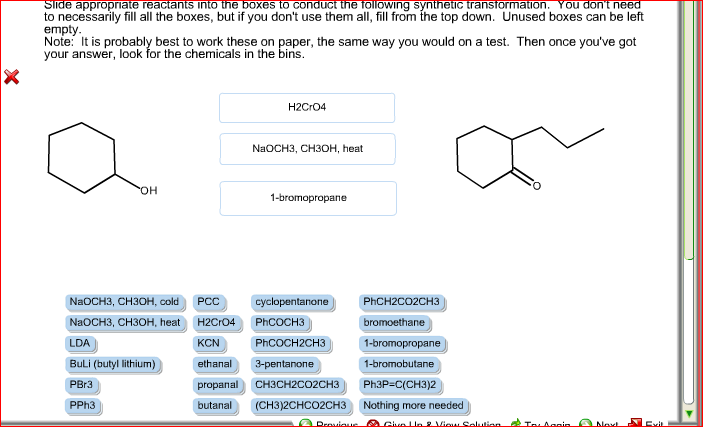 Solved Slide appropriate reactants into the boxes to conduct | Chegg.com
