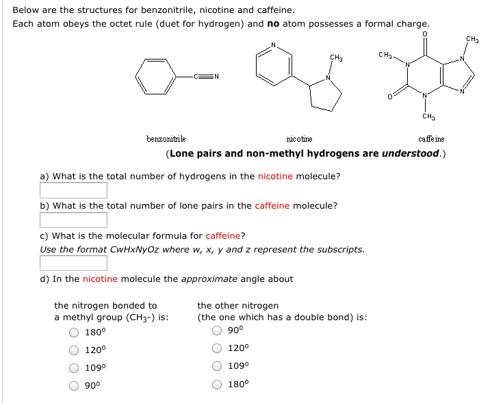 Solved Below are the structures for benzonitrile, nicotine | Chegg.com