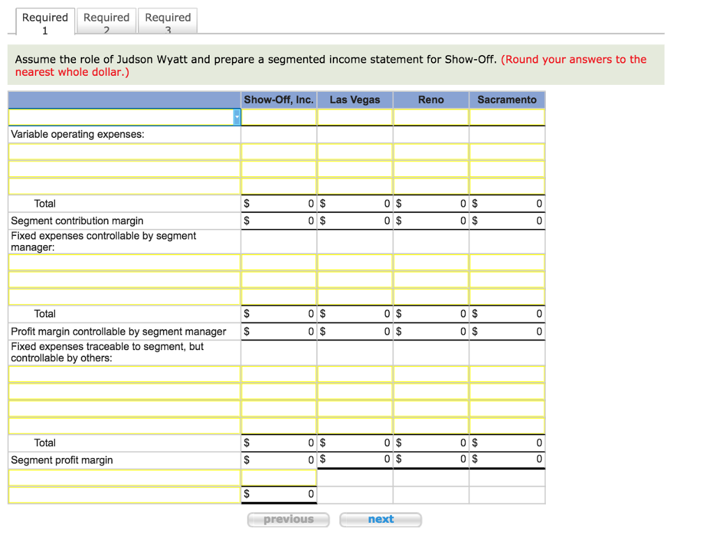 Solved Problem 12-44 Segmented Income Statement; | Chegg.com