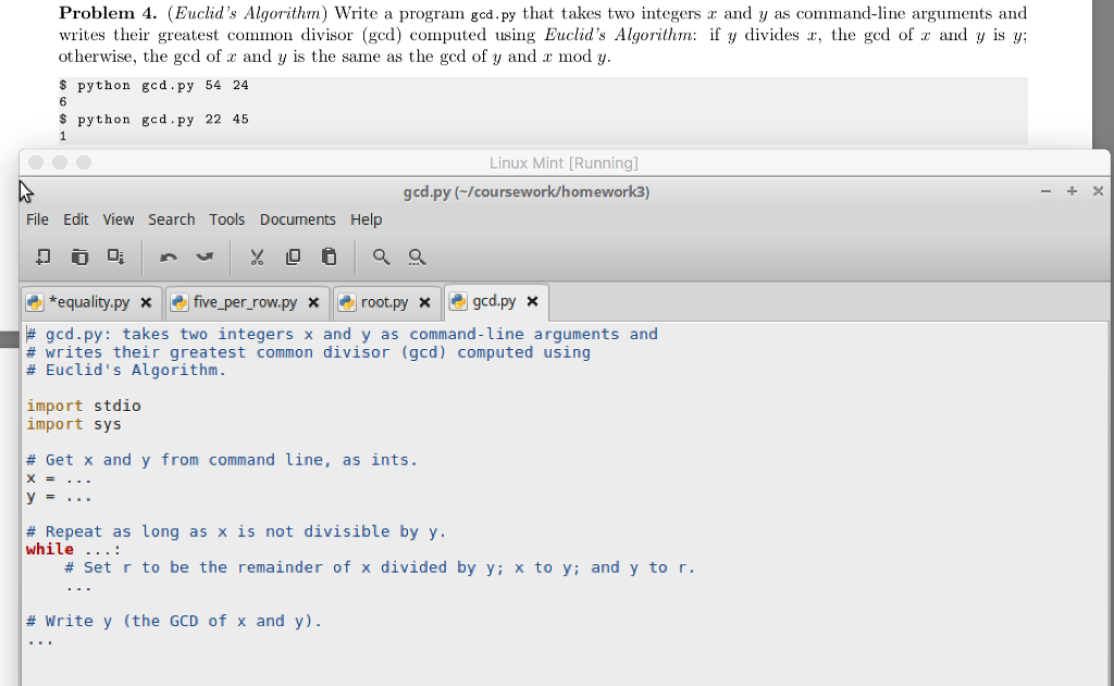 Solved Problem 4 Euclids Algorithm Write A Program 5680