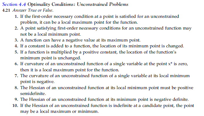 Solved Section 4.4 Optimality Conditions: Unconstrained | Chegg.com