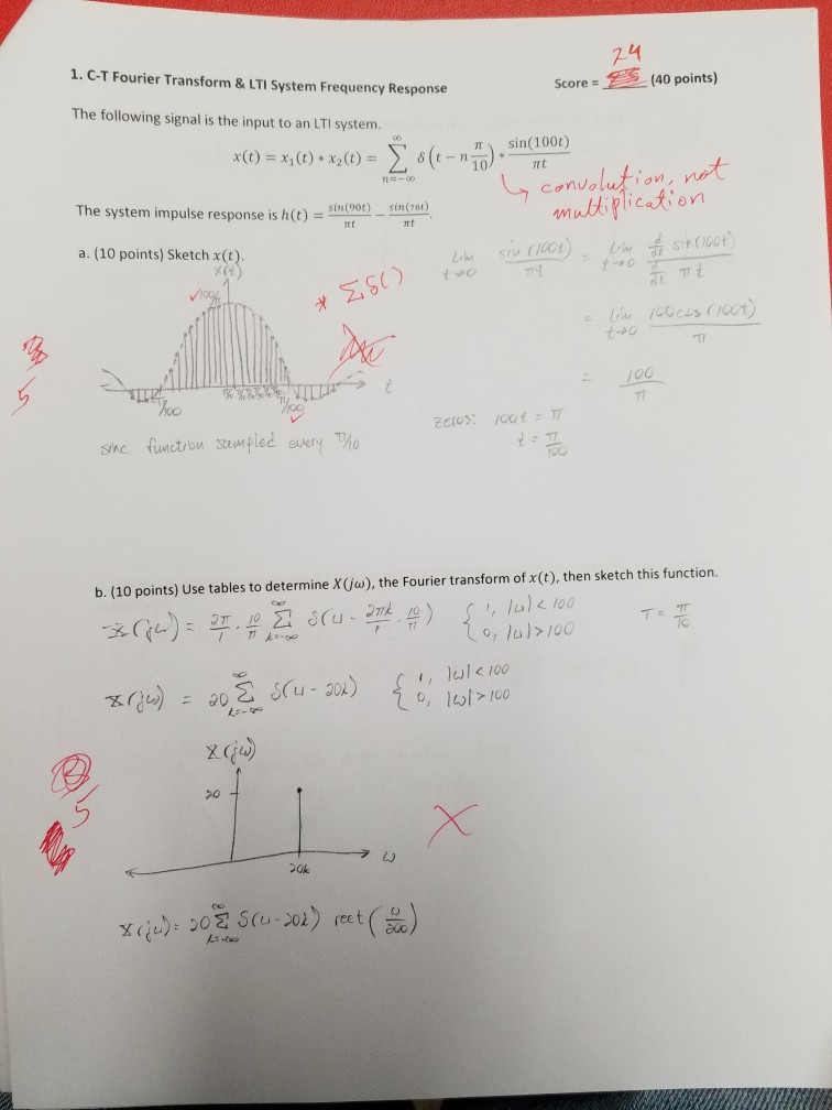 Solved 2.4 1. C-T Fourier Transform & LTI System Frequency | Chegg.com