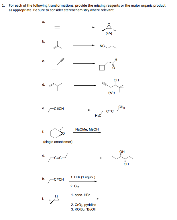 Solved For each of the following transformations, provide | Chegg.com