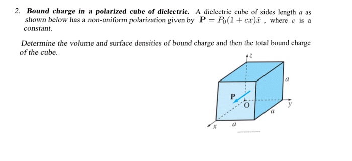 Solved Bound charge in a polarized cube of dielectric. A | Chegg.com