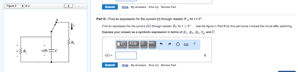 Solved Part A - Find the initial voltage across the | Chegg.com