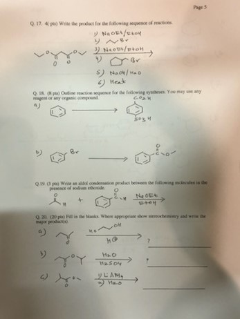 Solved 1)Write the product for the following sequence. | Chegg.com
