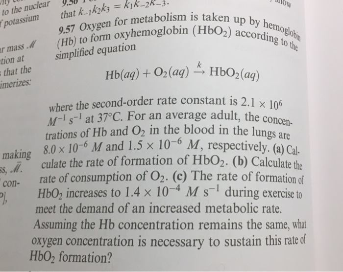 Solved Oxygen for metabolism is taken up by hemoglobin (Hb) | Chegg.com