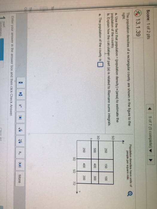 Solved The population densities of a rectangular county are | Chegg.com