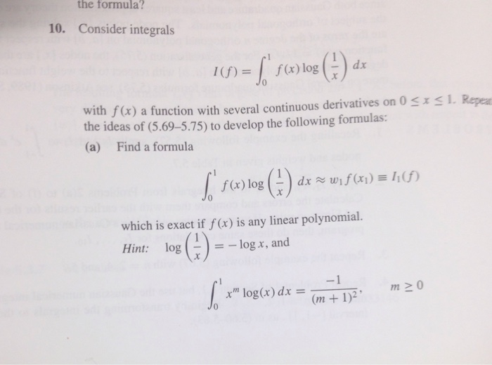 Solved the formula? 10. Consider integrals 1(f) = | . f(x) | Chegg.com