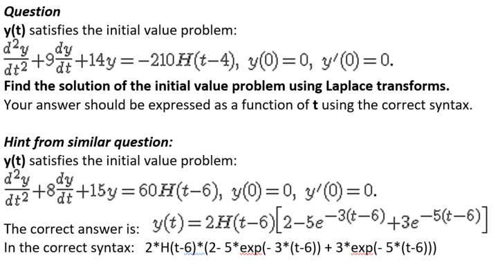 Solved y(t) satisfies the initial value problem: d^2 y/dt^2 | Chegg.com