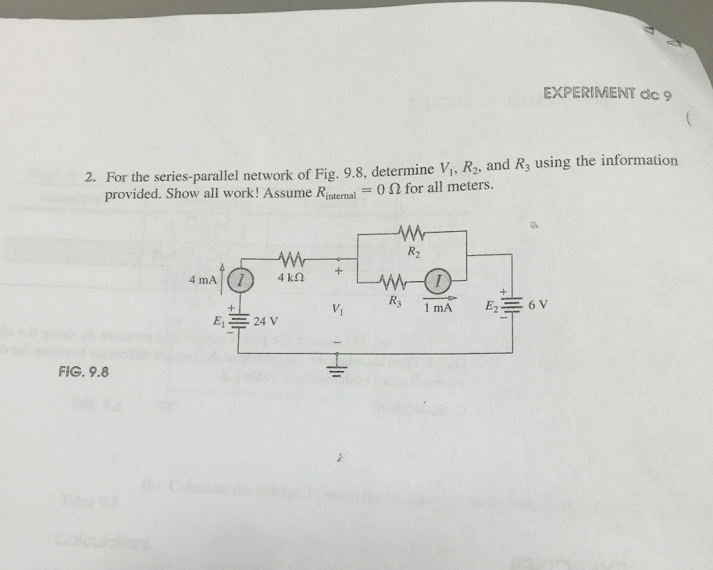 Solved 1 For The Series Parallel Network Of Fig 9 7