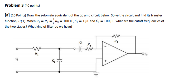 Solved Problem 3 (40 points) [a] (10 Points) Draw the | Chegg.com
