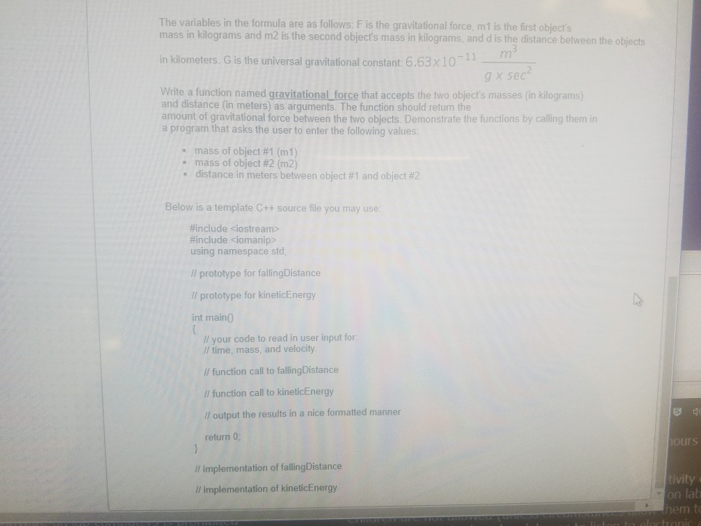 Solved Physics Functions Falling Distance When an object is | Chegg.com