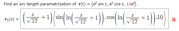 Solved Find An Arc Length Parametrization Of R T Et Sin T