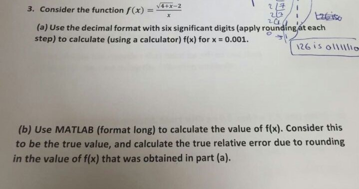 Solved Consider the function f(x) = Squareroot 4+x-2/x Use | Chegg.com