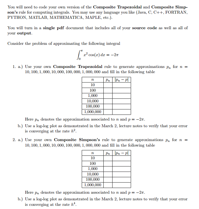 You will need to code your own version of the | Chegg.com