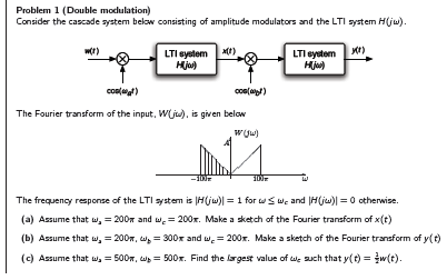 Solved Problem 1 (Double modulation) Consider the cascade | Chegg.com