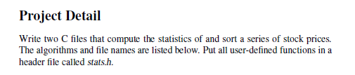 Solved Write two C files that compute the statistics of and | Chegg.com