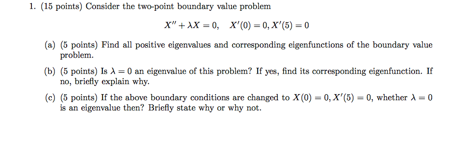 Consider the two-point boundary value problem Find | Chegg.com