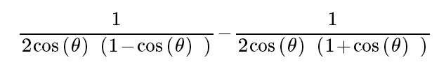 Solved 1/2cos (theta) (1 - cos (theta) ) - 1/2cos (theta) (1 | Chegg.com