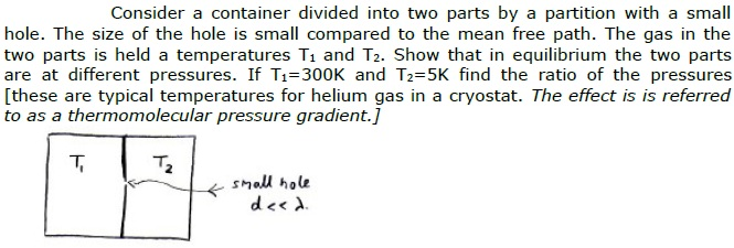 Consider a container divided into two parts by a | Chegg.com
