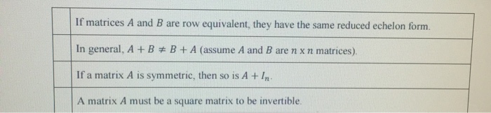 Solved If matrices A and B are row equivalent, they have the | Chegg.com
