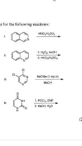 Solved s for the following reactions 1. H202. AcOH 2. | Chegg.com