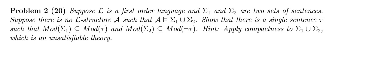 Solved Suppose is a first order language and are two sets | Chegg.com