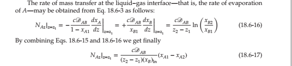 The rate of mass transfer at the liquid-gas | Chegg.com