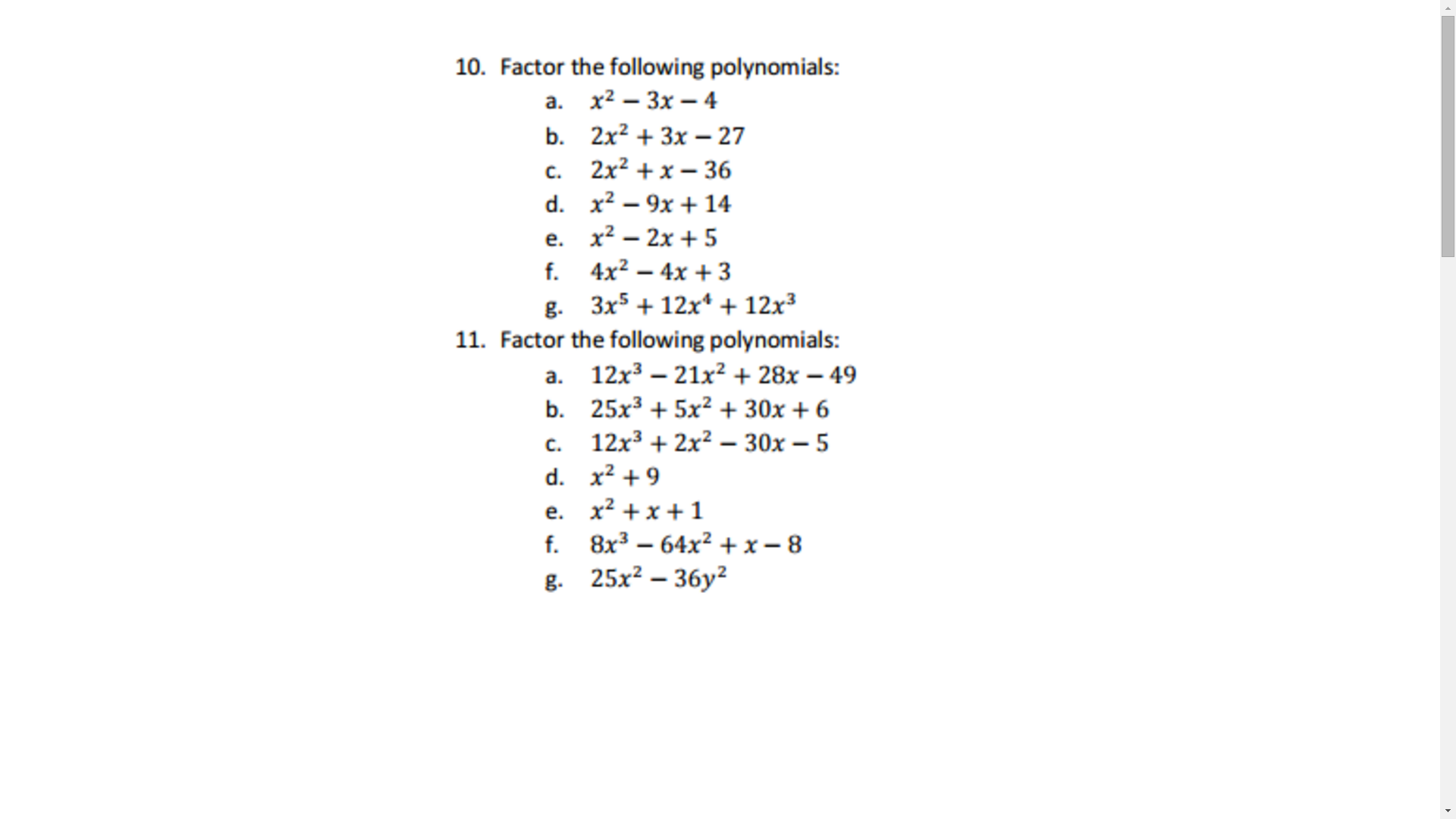 Solved Factor The Following Polynomials X 2 3x 4 2x 2 Chegg