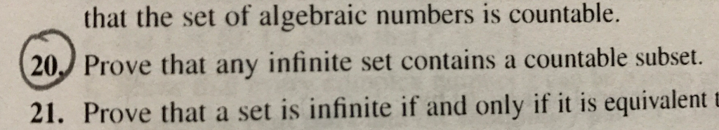 Solved Prove that any infinite set contains a countable | Chegg.com
