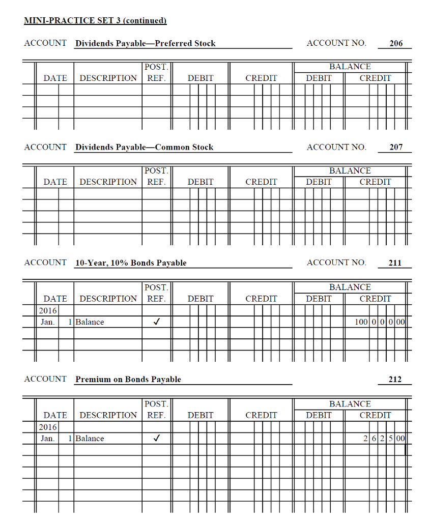 Mini-Practice Set 3 Corporation Accounting Cycle The | Chegg.com