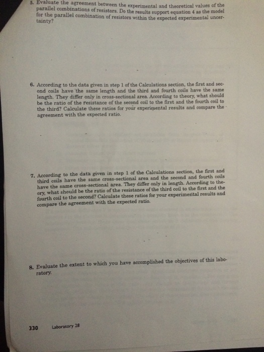 Solved Evaluate the agreement between the experimental and | Chegg.com