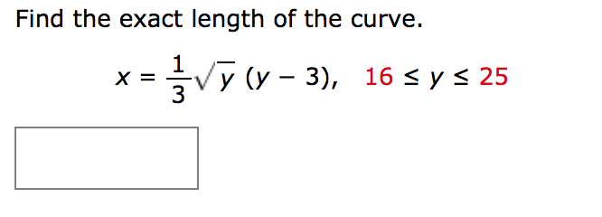 Solved Find the exact length of the curve. | Chegg.com