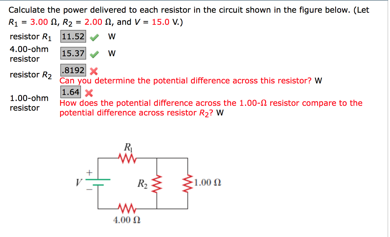 Solved Calculate the power delivered to each resistor in the | Chegg.com