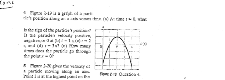 Solved Figure 2-19 is a graph of a particle's position along | Chegg.com