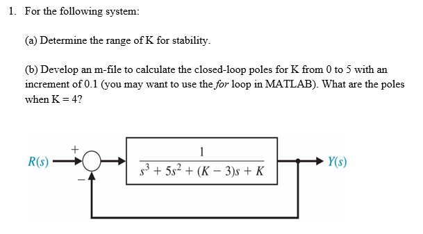 Solved 1. For the following system: (a) Determine the range | Chegg.com