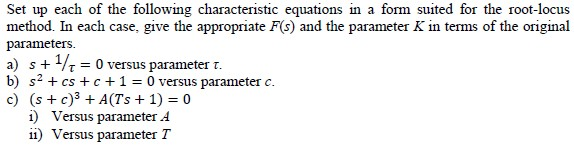 Solved Set up each of the following characteristic equations | Chegg.com